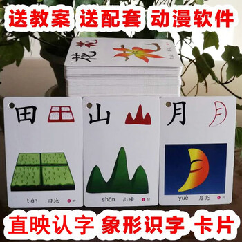 直映认字正版教材卡片有图全脑字卡幼儿童0-3-6岁早教启蒙认字卡大全套1-6册字卡+识字书+阅读书 【加厚】新蓝盒第2-3册468字10环