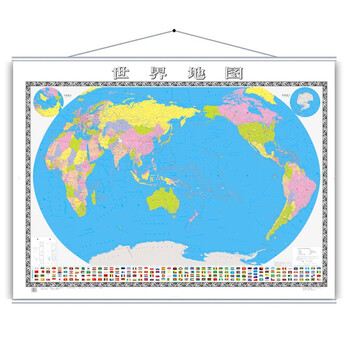 2022年 世界地图挂图 约1.5米X1.1米 精装 高清覆膜 整张无拼接 交通行政 挂绳式 世