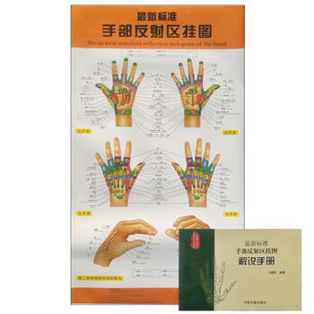 手部穴位挂图手部反射区挂图新标准 中医养生高清挂图赠解说册 按摩推拿手部穴位示意图中医养生