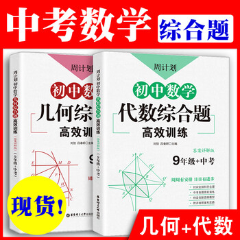 初中中考数学几何+代数综合题高效训练全套2册周计划九年级9年级数学强化训练练习题初三反比例二次函数三