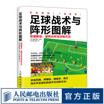 足球战术与阵形图解 思路解说 案例分析及训练方法 青少年足球入门 足球战术书 足球教程训
