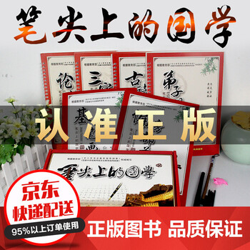 笔尖上的国学（盒装）练字帖控笔训练硬笔书法凹槽字贴小学生 毛笔临摹 笔尖上的国学礼盒套装