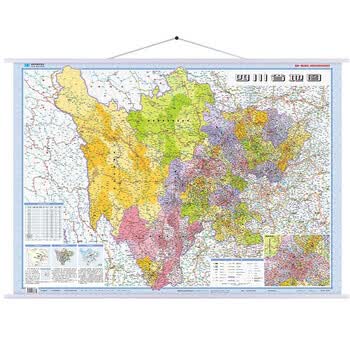 【挂绳版】2022年 四川省地图 约1.1米*0.米 防水覆膜 星球地图出版社