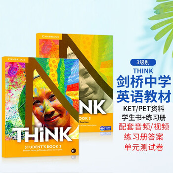 《英文进口原版剑桥少儿英语 Cambridge Think 3级别 think教材 剑桥中学英语教材 初高中英语培训练习册自学书》(Jeff ...