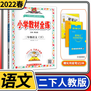 【科目自选】小学教材全练二年级薛金星教育小学生2年级课本同步训练方案辅导资料书教辅教材全解配套练习册 二年级下册语文部编人教版