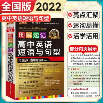 多选】PASS绿卡图解速记高中英语词汇短语句型语法知识手册 口袋书正版保障 高中英语短语与句型   .