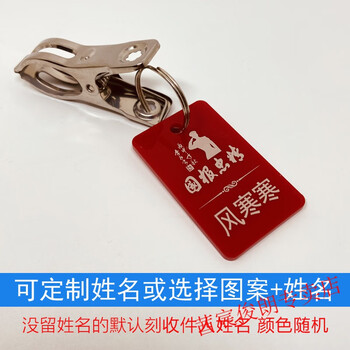 姓名牌夹子 姓夹子定制晾衣服姓名夹挂牌衣架标记学生名字刻字钥匙号码牌 10个牌+配夹子(单面)