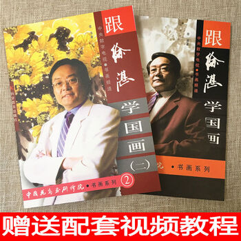 跟徐湛学国画教材全套1+2 中国花鸟画培训教材写意花鸟画教程视频 跟徐湛学国画（全2册）