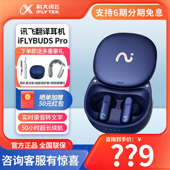 科大讯飞（iFLYTEK） 科大讯飞蓝牙耳机会议耳机iFLYBUDS NANO+无线入耳式降噪录音翻译Air智能耳机录音转写文字 ...