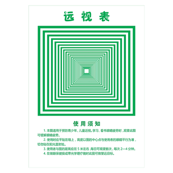 近视宣传画海报挂图保护视力远视表远视图眼睛视力训练图墙贴画覆膜贴纸SCH SCH117 远视表 70*50厘米 PP覆膜贴纸