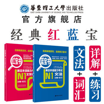 N1红蓝宝书2本　新日语能力考试文法+文字词汇 日语能力考备考单词语法书籍 新世界日语