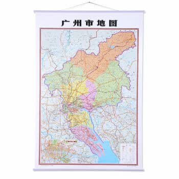 2022年新 广州市地图 精装版挂图 约1.1米*1.6米 广东省地图出版社