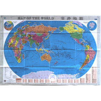 2021世界地图 中英文对照 1.05米*0.75米折叠地图有折痕世界政区图
