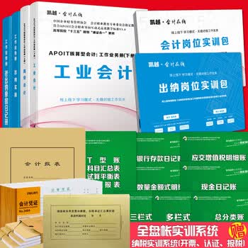 会计从业在线岗位会计实训包/工业会计/商业会计/出纳实操/老出纳单据日记册/全盘账实训系统全2册