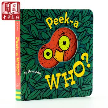 英文原版绘本 猜猜我是谁 Peek A Who 躲猫猫洞洞书 纸板翻翻书 玩具游戏书 0-3岁
