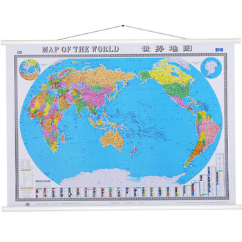 世界地图挂图 1.5米X1.1米（中英文） 办公室商务外语外企专用 双面覆膜防水全开