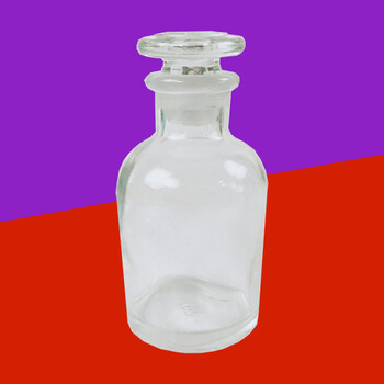 透明玻璃细口瓶 初中化学实验器材 教学仪器 白色小口试剂瓶 125mL 125毫升