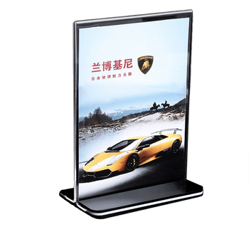 亚克力透明双面台签T型黑底抽拉台卡酒水广告展示牌立示牌A3A4A5A6 竖款 150x210mm