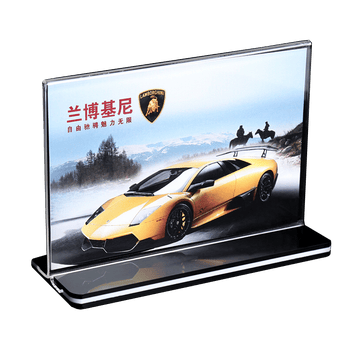 亚克力透明双面台签T型黑底抽拉台卡酒水广告展示牌立示牌A3A4A5A6 横款 150x210mm
