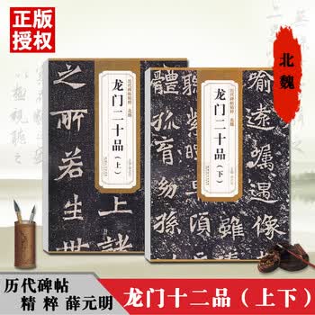 龙门二十品 北魏 上下两本 历代碑帖精粹 魏碑楷书书法毛笔字帖 附简体旁注 传世碑帖 安徽美术出版社