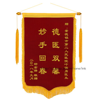 锦旗定做 定制作送医院医生学校幼儿园老师月嫂物业律师锦旗创意搞笑生日派对锦旗订做包邮 70*110cm花纹内镶金边发泡字