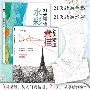21天精通绘画系列套装（素描+水彩全2册）