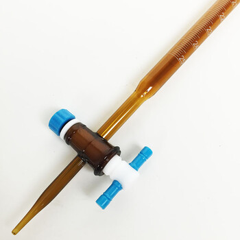 聚四氟乙烯活塞滴定管 酸碱两用通用 化学检定实验器材 25mL 棕色