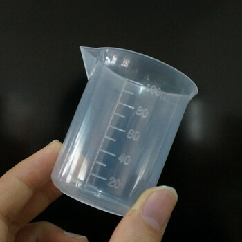 塑料烧杯 量用塑料杯 透明容器 教学仪器 实验用器材 100mL