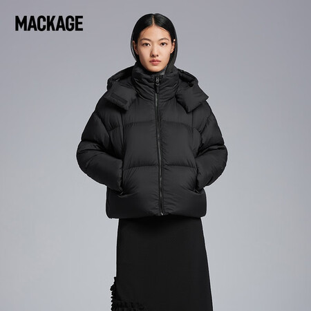 MACKAGE轻柔水感系列-女士 TESSY防寒短款羽绒服 黑色 XS【图片 价格 品牌 报价】-京东