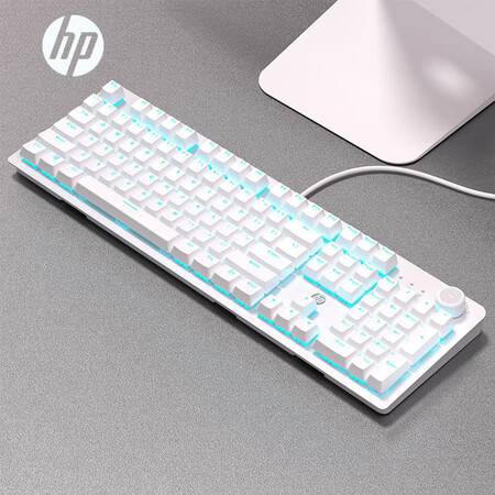 【惠普（HP）K10G】惠普（HP） K10G有线机械键盘 网吧电竞游戏 104键发光全尺寸背光机械键盘自定义宏功能办公键盘 K10G机械键盘【冰蓝光茶轴】【行情 报价 价格 评测】-京东