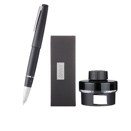 德国lamy凌美2000钢笔玻璃纤维活塞14K金笔尖 EF/F尖 墨水笔 2000钢笔E107礼盒装+T52墨水黑色 F尖（0.5~0.6mm）【图片 价格 品牌 报价】-京东