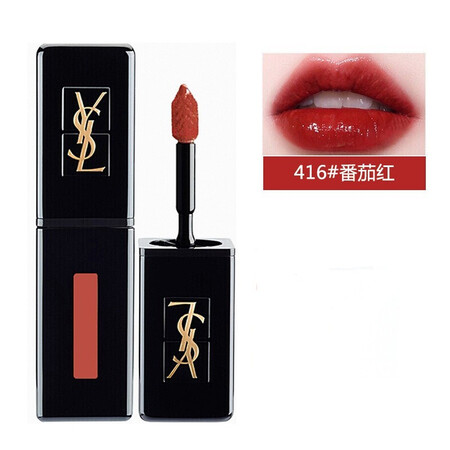 圣罗兰（YSL）黑管镜光唇釉416口红 416#番茄红【图片 价格 品牌 报价】-京东