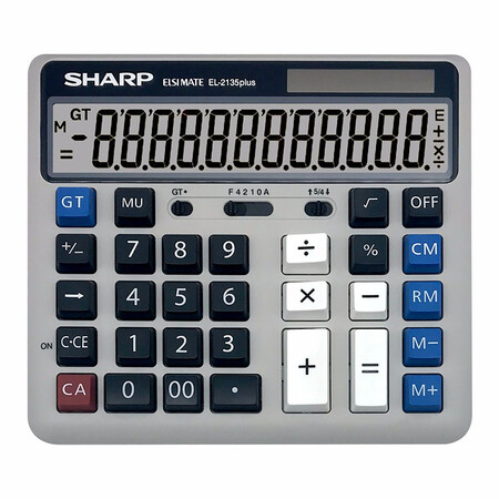 【SHARPEL-2135 Plus 灰色】夏普（SHARP） EL-2135 Plus 灰色太阳能双电源计算器 财务会计专用大屏幕计算机器 办公用品 2135升级版【行情 报价 价格 评测】-京东