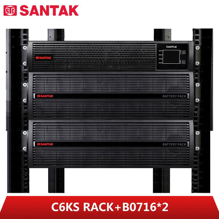 【山特C6KS RACK】山特（SANTAK）C6KS RACK 机架式在线式UPS不间断电源外接电池长效机6KVA/5400W单主机 +电池包B0716*2个【行情 报价 价格 评测】-京东