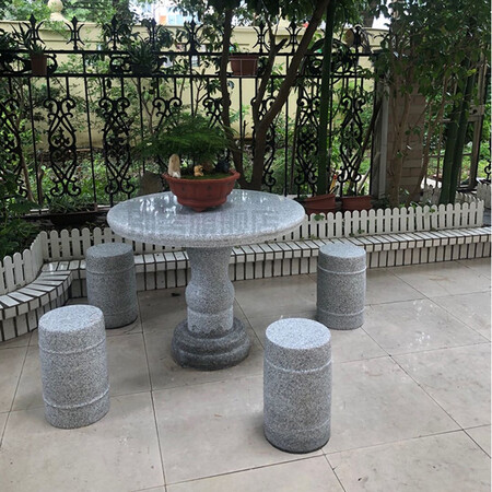 石头桌子庭院石桌石凳户外石桌石凳大理石花岗岩石桌石凳别墅庭院 80圆桌4大鼓凳【图片 价格 品牌 报价】-京东