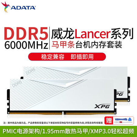 威刚XPG LANCER马甲条D300D500台式机DDR5内存条6000 6400海力士Adie D500威龙LANCER 6000马甲白 16GB 1条【图片 价格 品牌 报价】-京东
