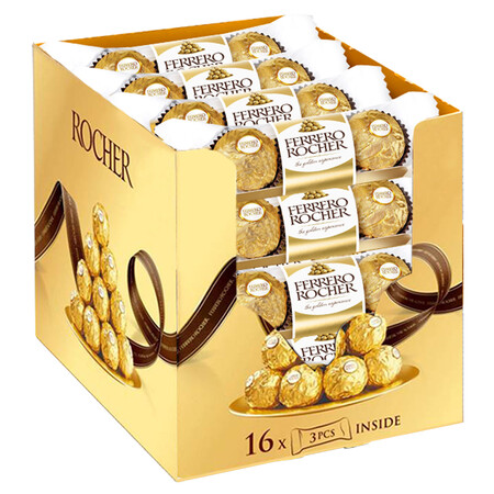 【费列罗ROCHER T48】意大利进口 费列罗（FERRERO）Rocher T48 金莎榛果威化巧克力礼盒 600g 48粒【行情 报价 ...
