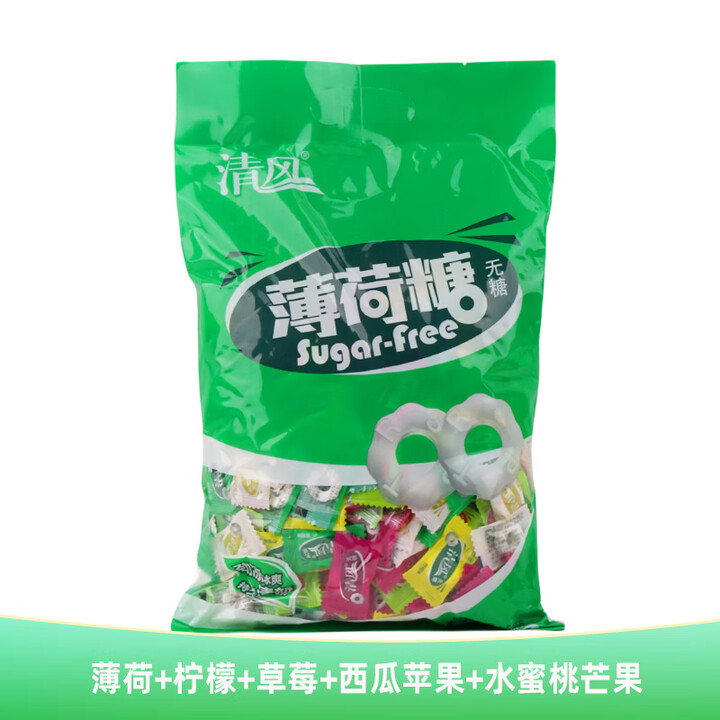 清风4斤送1斤无糖薄荷糖1000g袋圈圈压片糖银行酒店餐厅招待糖果 混合口味2斤【图片 价格 品牌 报价】-京东