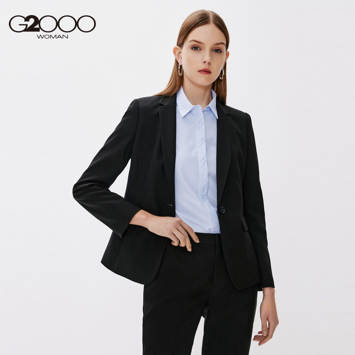 【G200021711012】G2000春季简约修身一粒扣防UV可机洗西装 黑色/99 S/34 【行情 报价 价格 评测】-京东