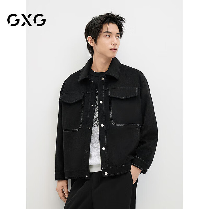 【GXGG24D064003】GXG男装24年秋冬新品男士大衣男羊毛大衣 黑色 180/XL【行情 报价 价格 评测】-京东