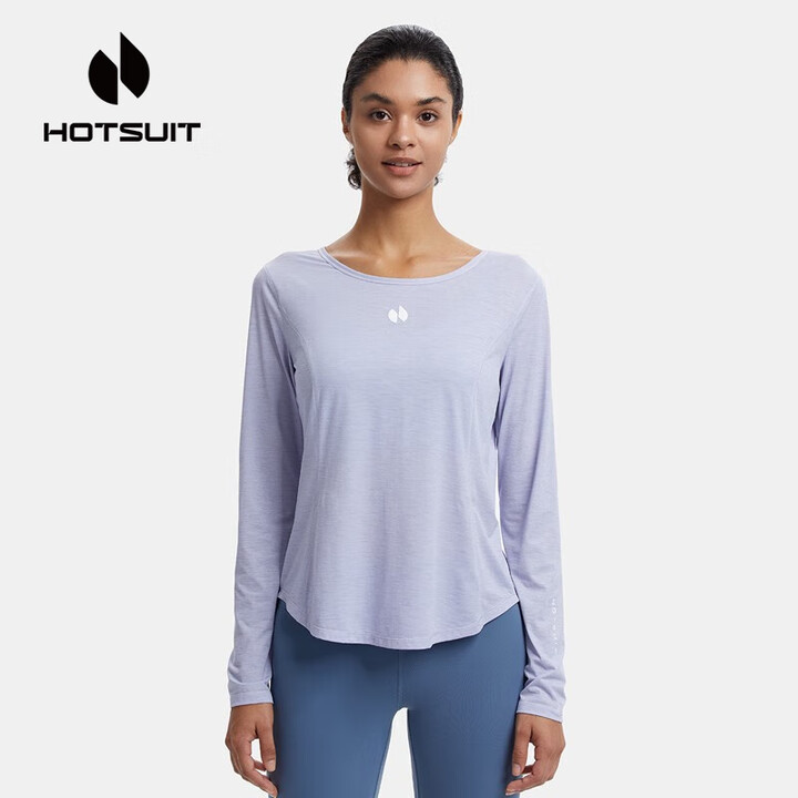 【HOTSUIT运动T恤】HOTSUIT 女长袖宽松上衣休闲透气柔软跑步轻薄罩衫 H2331004 冰岛蓝 M 【行情 报价 价格 评测】-京东