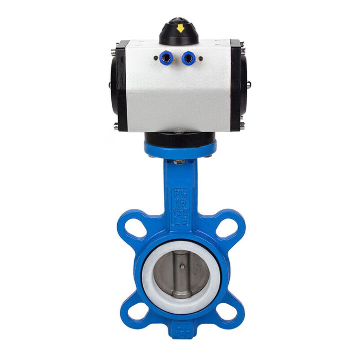 气动四氟蝶阀D671F-16 304板 对夹式气动蝶阀 DN50 65 80 100 150 DN40(四氟+304)【图片 价格 品牌 报价】-京东