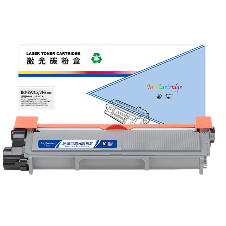 【盈佳 INK CARTRIDGETN2425/2412/2448】盈佳 TN2425/2412/2448 粉盒 商专版 不带芯片 黑色 ...