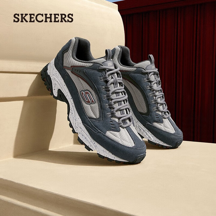 斯凯奇（Skechers）老爹鞋男 户外复古原野鞋 厚底增高休闲鞋轻便运动鞋232570 木炭色/灰色/CCGY 45【图片 价格 品牌 报价】-京东