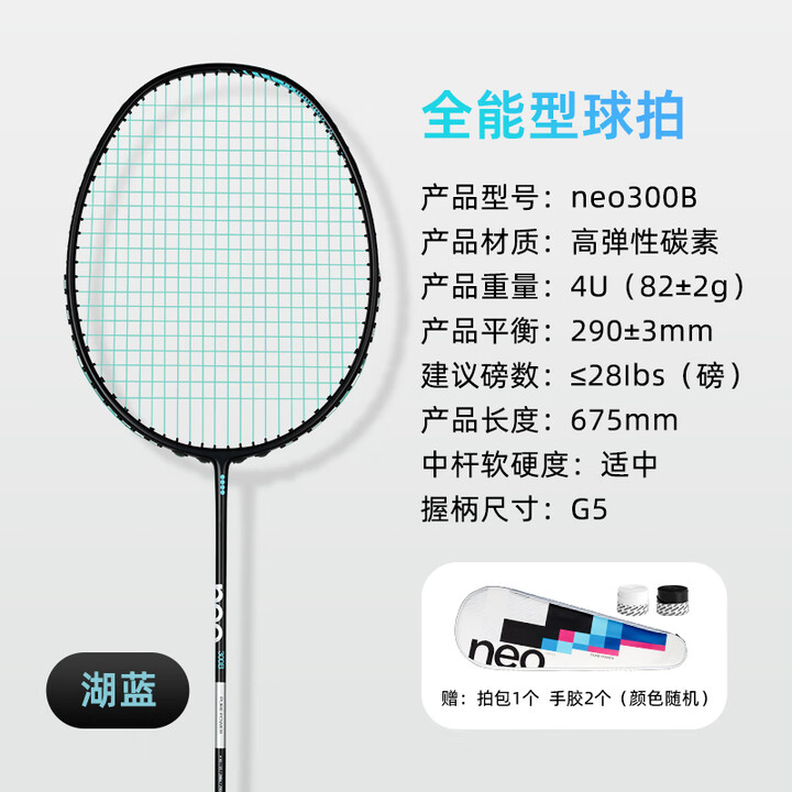 【道特湖蓝】道特（dooot）NEO 300B羽毛球拍全碳素纤维成人专业训练攻防兼备球拍【行情 报价 价格 评测】-京东