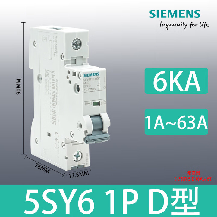 西门子（SIEMENS）小型断路器5SY6/5SY4-C6A10A微型空气开关5SY5直流1P2P3P4P 5SY6 1P D 40A【图片 ...