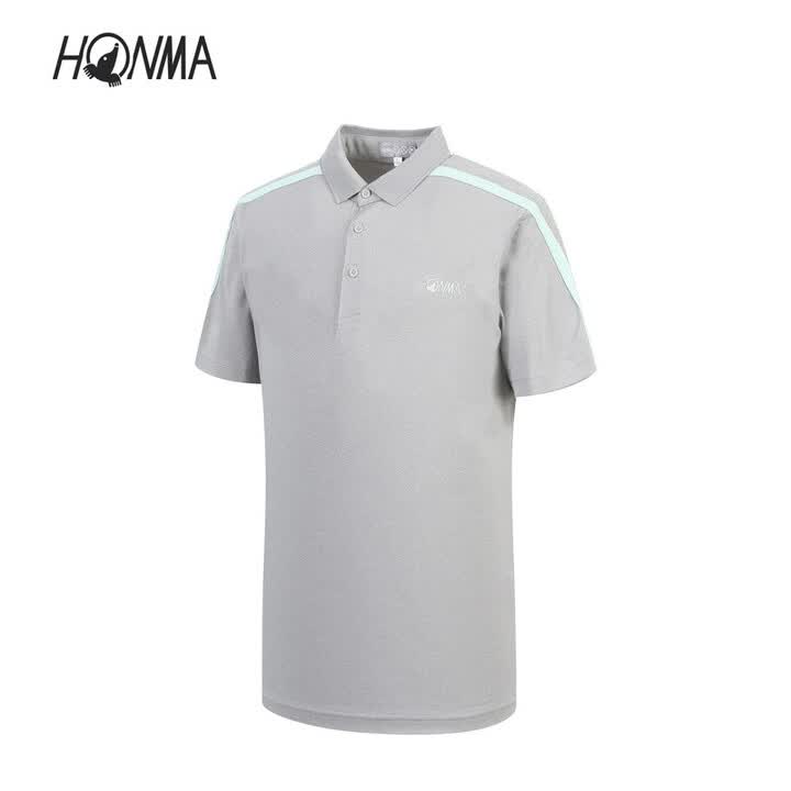 HONMA新款运动高尔夫服饰男子短袖POLO衫T恤时尚纽扣门襟运动上衣 灰色（参考首张颜色图） XL【图片 价格 品牌 报价】-京东