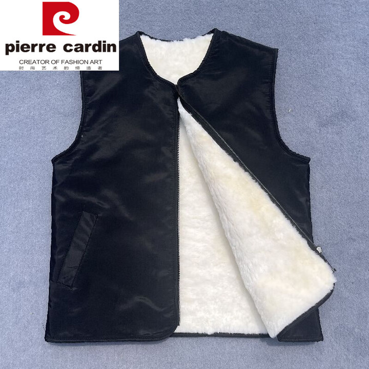 皮尔卡丹（pierre cardin）澳洲羊皮毛一体羊毛马甲男真羊皮坎肩中老年保暖羊羔毛背心内胆 套面短毛 XL 180/96A 145-165斤【图片 价格 品牌 报价】-京东