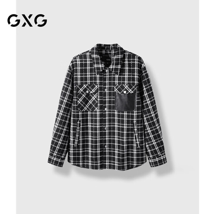 【GXGG24D213069】GXG男装2024年黑白格潮流外套夹克男黑白格165/S【行情 报价 价格 评测】-京东