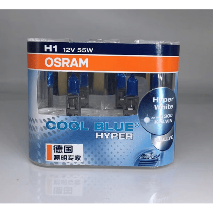 欧司朗（OSRAM）炫亮5000K炫蓝5300K车灯H1H4H7H9H11HB3近光远光灯泡超白光 炫蓝H1超白光升级版5300K 单支装 ...